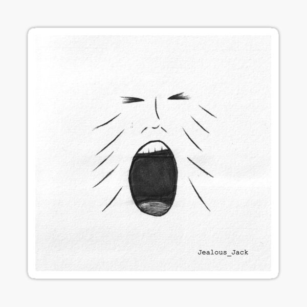 "Screaming." Sticker for Sale by Jealous-Jack | Redbubble