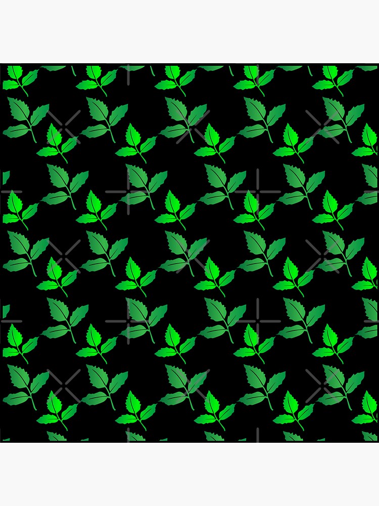 "Natural Leafy Pattern Vector Design On Dark Background" Sticker for ...