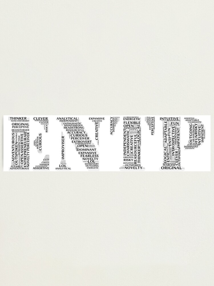 "ENTP Descriptve Word Cloud" Photographic Print by MBTI | Redbubble