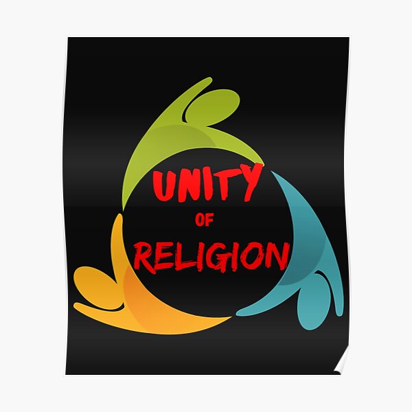"Unity of Religion- Color Pictogram in Black" Poster for Sale by ...