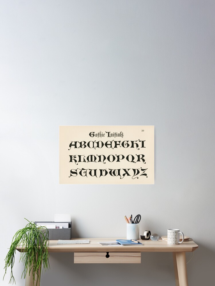 "Gothic Lettering" Poster for Sale by ShineAesthetic | Redbubble