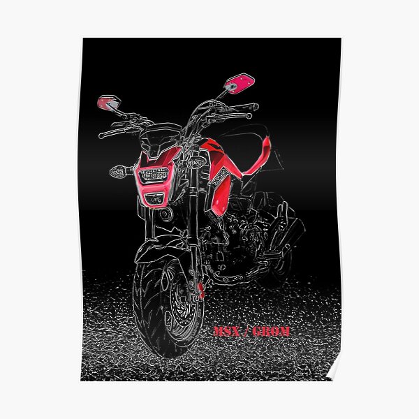 "Honda MSX 125 Grom in red" Poster for Sale by Husky | Redbubble