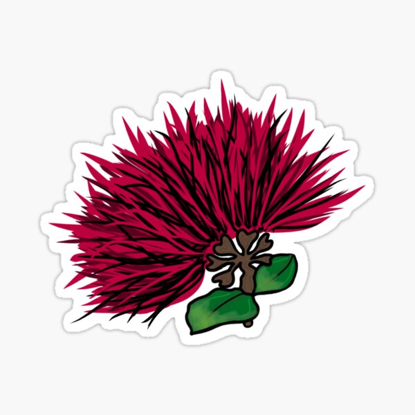"Ohia lehua blossom" Sticker for Sale by honeygirlk | Redbubble