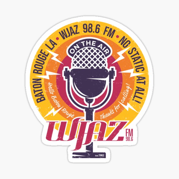 "Vintage Radio Design WJAZ FM" Sticker for Sale by GraphicAlchemy ...
