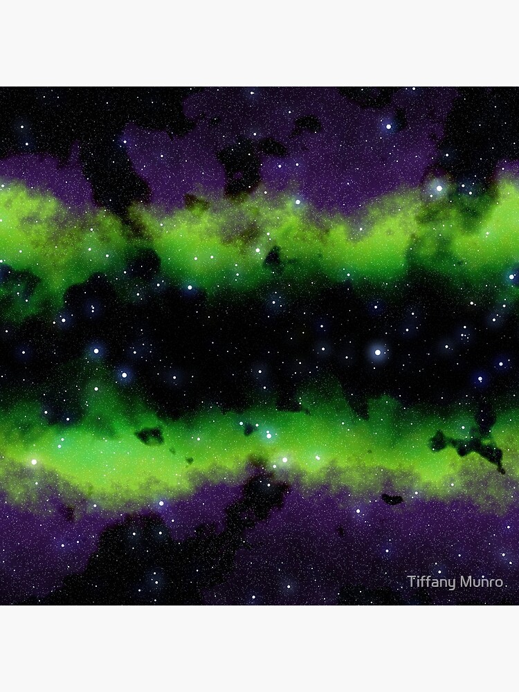 "Lime Green and Purple Dark Matter Galaxy Nebula Gas Cloud Art" Poster ...