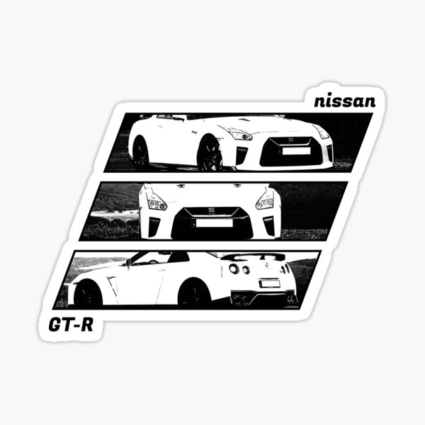 "NISSAN GT-R R35 Black 'N White Archive 2" Sticker for Sale by Cero81 ...