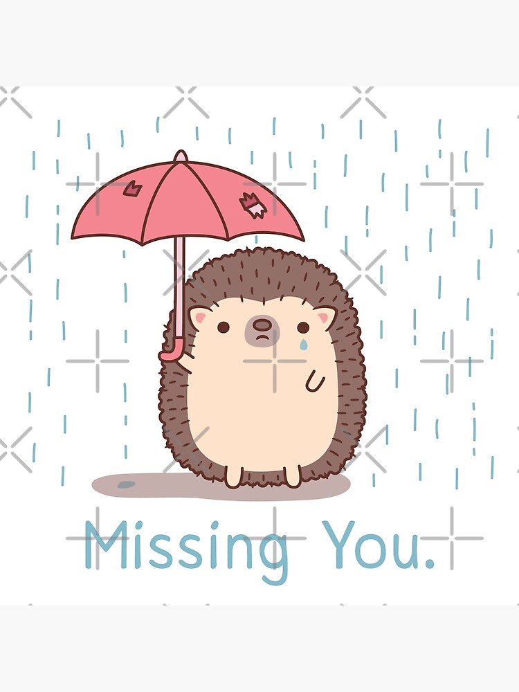 "Sad Hedgehog With Tore Umbrella In Rain Doodle" Poster by rustydoodle ...