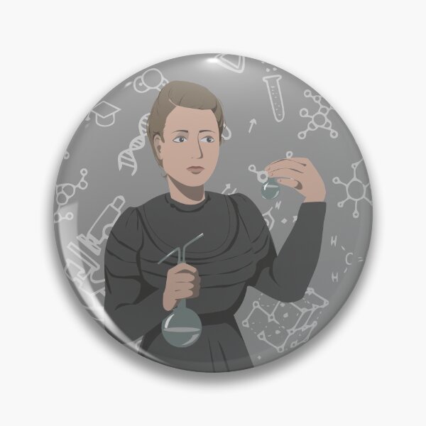Chapa «Cita de Marie Curie Regalo de física Radiactividad arte de la ...