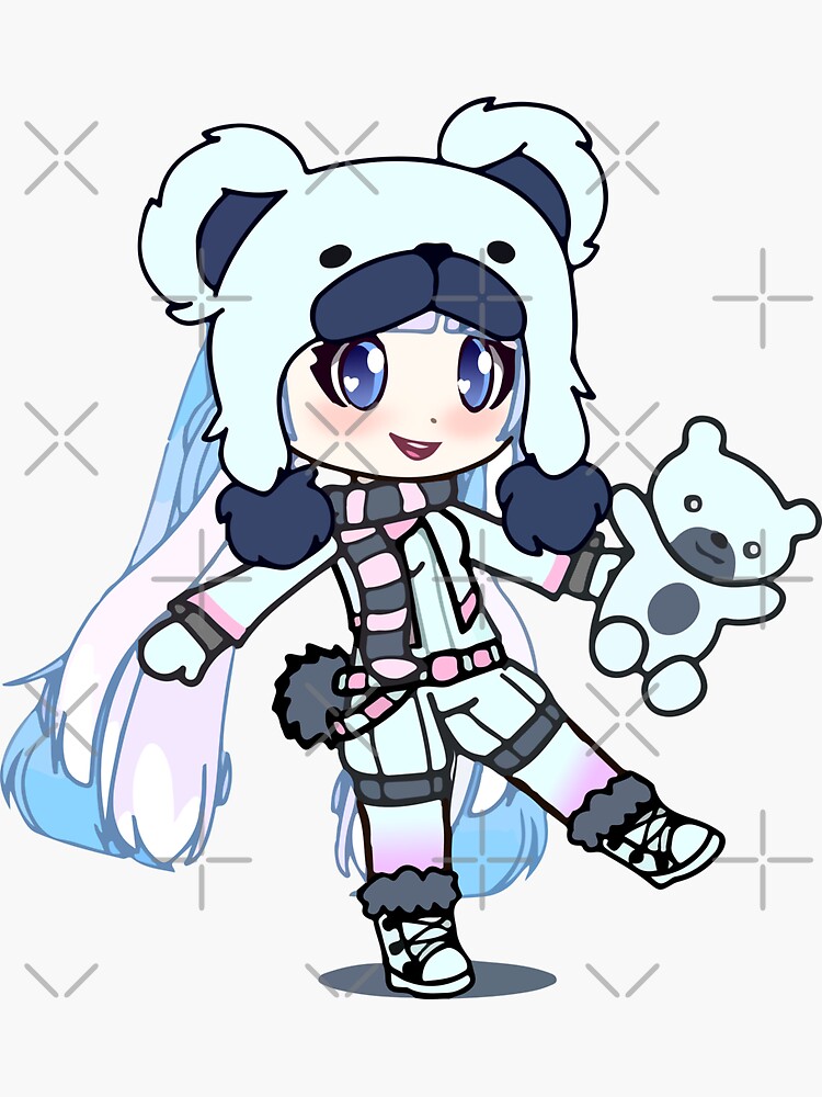 "Christmas Gacha panda aesthetic" Sticker for Sale by Infdesigner ...