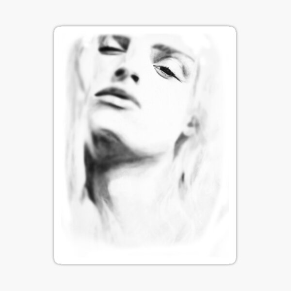 "black and white face" Sticker by artsyrislie | Redbubble