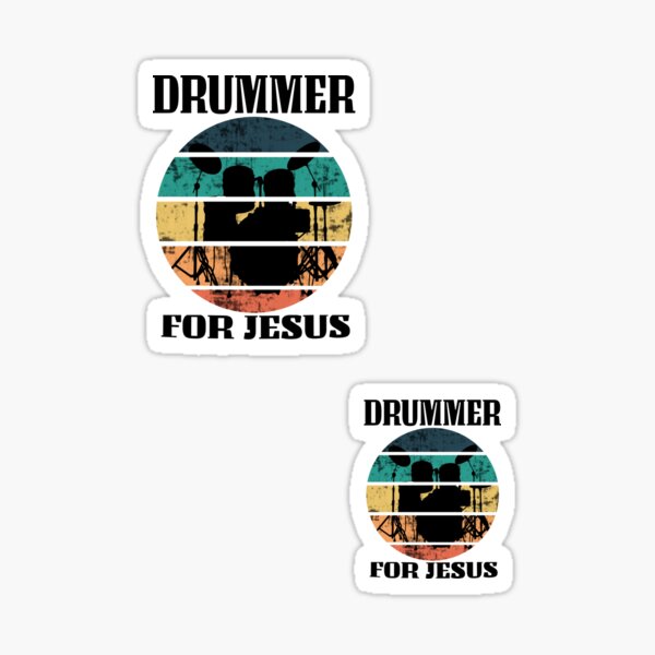 "Drummer for jesus Vinatge retro design" Sticker for Sale by The ...