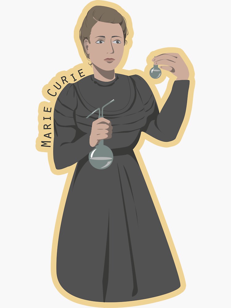 Pegatina «Cita de Marie Curie Regalo de física Radiactividad arte de la ...