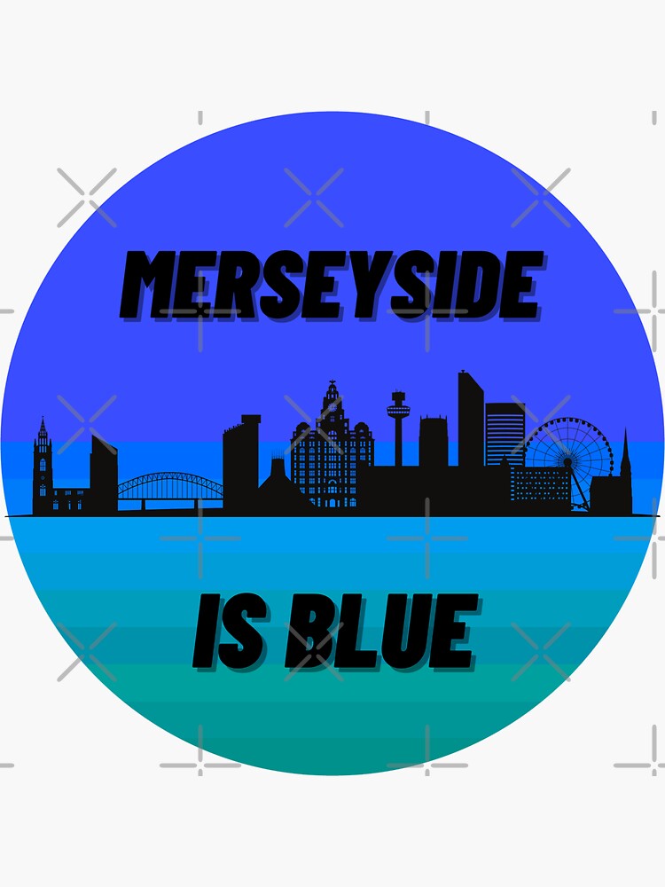 "merseyside is blue silhouette sunset" Sticker by mostfaa23 | Redbubble