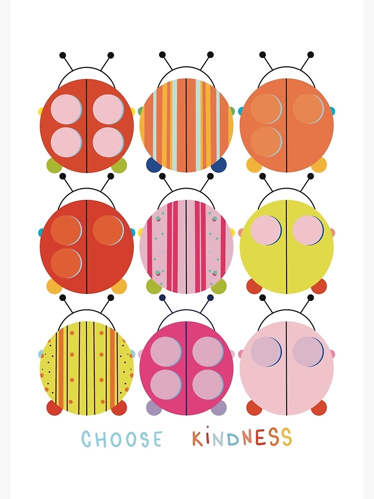 "nursery art for kids choose kindness bugs ladybugs" Poster by ...