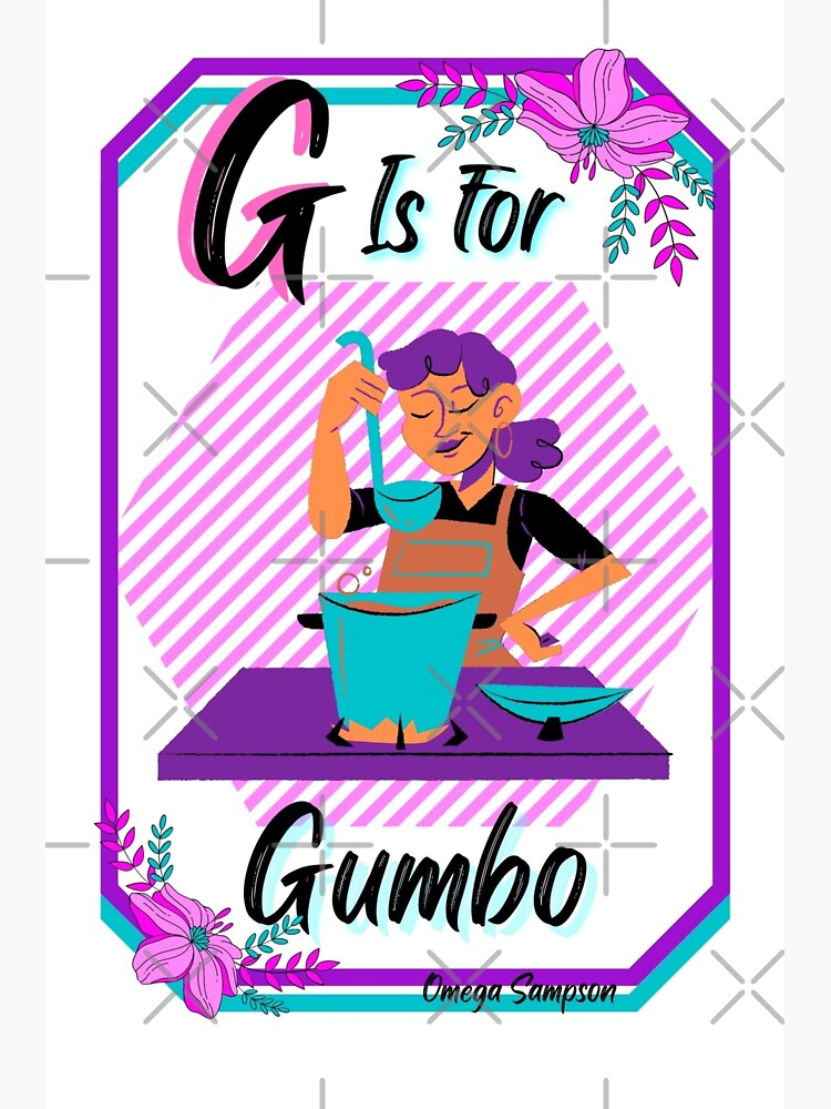 "G is for Gumbo" Sticker for Sale by artbyomega | Redbubble