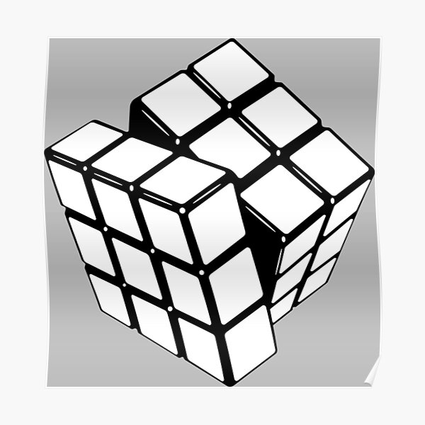 "Magic Cube Black and White" Poster for Sale by MAIRACARDOSO | Redbubble