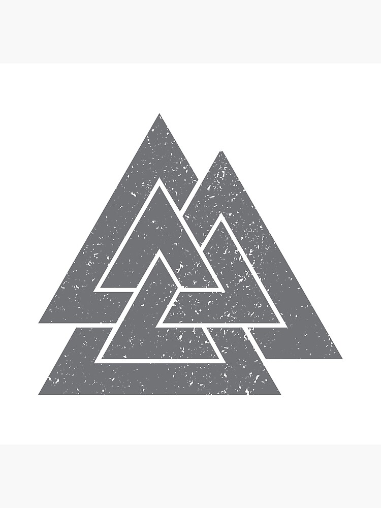 Póster «Símbolo de Valknut (gris sobre blanco)» de STUDIO-72 | Redbubble