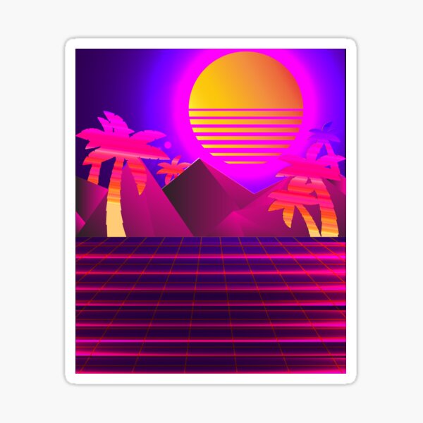 "Synthwave Retro 80s & 90s Vaporwave Sunset With Palm Trees graphic ...
