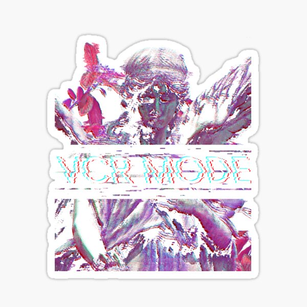 "Vaporwave Synthwave Angel Vcr-Mode Glitch print" Sticker for Sale by D ...
