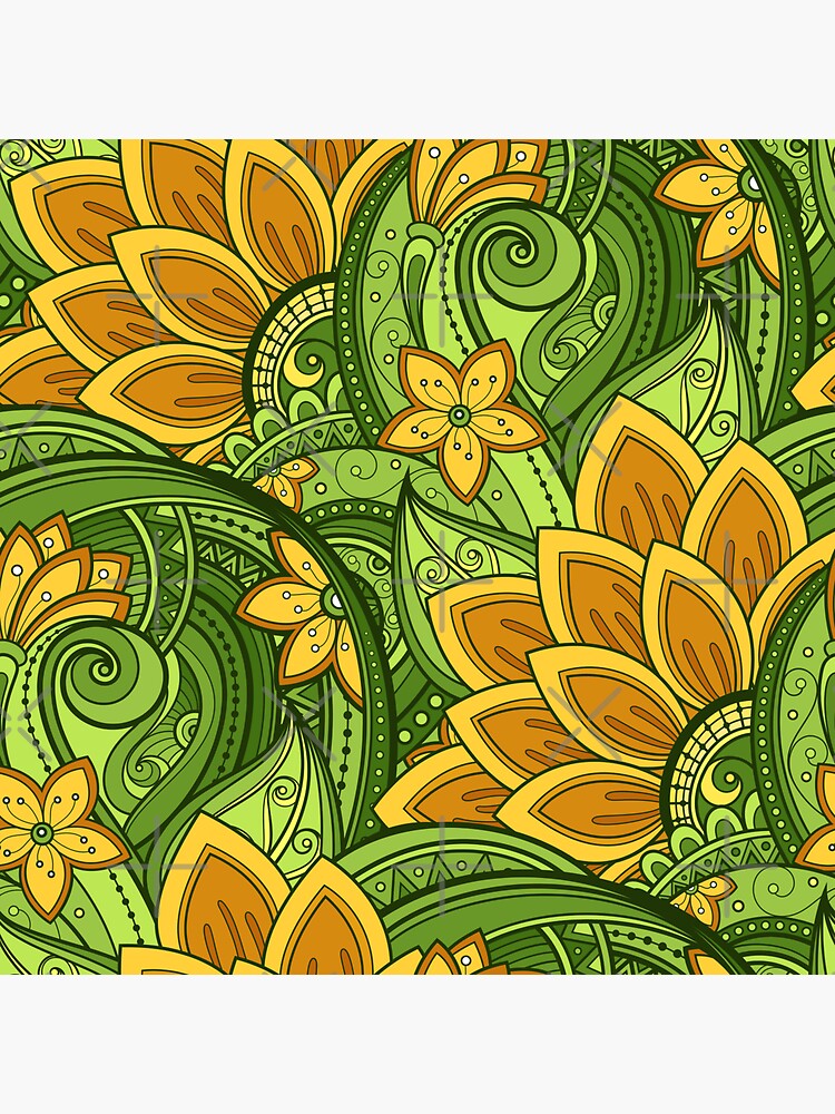 "Paisley Print with Vintage Floral Motifs" Sticker for Sale by ...