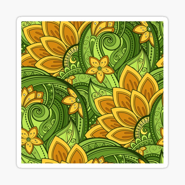 "Paisley Print with Vintage Floral Motifs" Sticker for Sale by ...