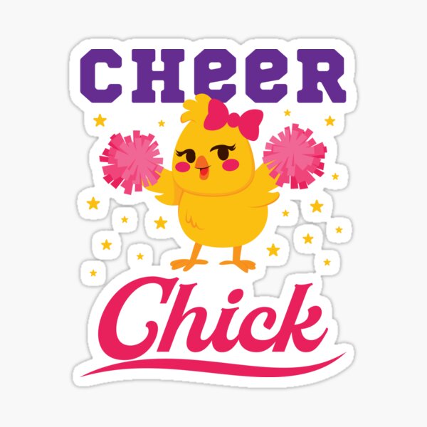"Cheer Chick Cute Cheerleading Cheerleader" Sticker for Sale by jaygo ...