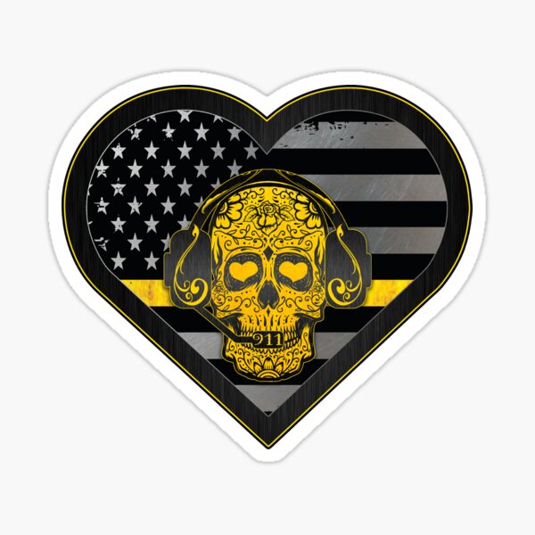 "911 Dispatcher Sugar Skull" Sticker by artistwill | Redbubble
