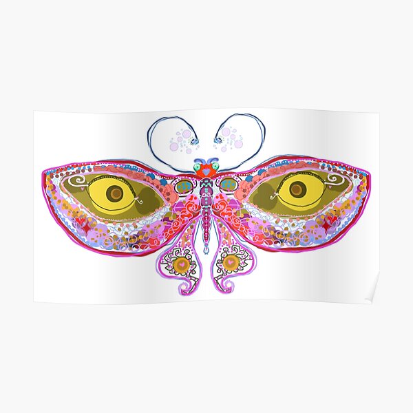 MOTHRA ֍ Scribbles ~*Mardi Gras Godzilla Eyes*~ Retro Boho 70s Kitsch ...
