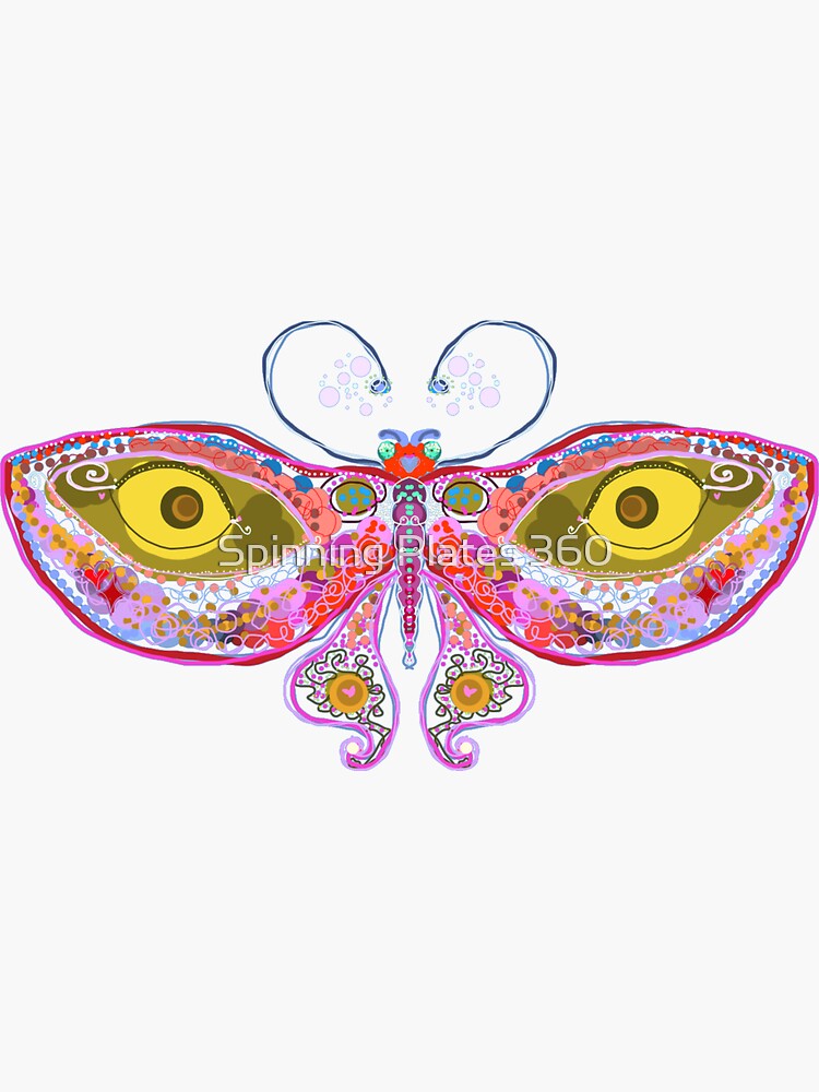 MOTHRA ֍ Scribbles ~*Mardi Gras Godzilla Eyes*~ Retro Boho 70s Kitsch ...