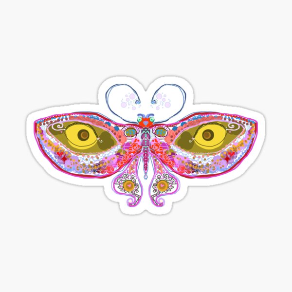 MOTHRA ֍ Scribbles ~*Mardi Gras Godzilla Eyes*~ Retro Boho 70s Kitsch ...