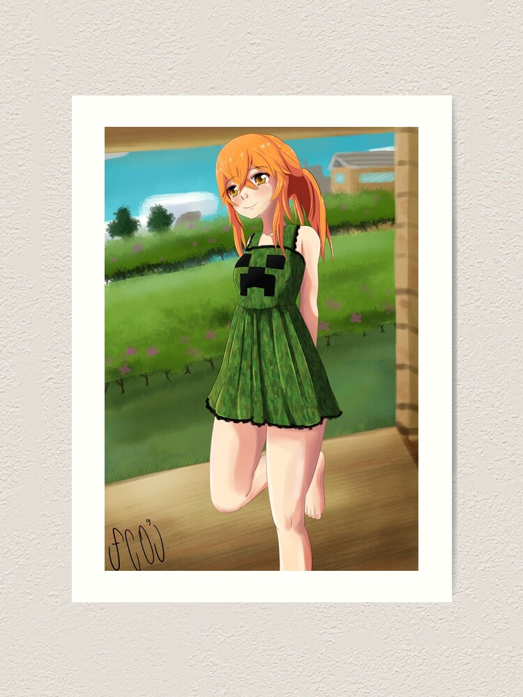 "Minecraft Mob Talker Cupa the creeper" Art Print by Qcoolcan | Redbubble