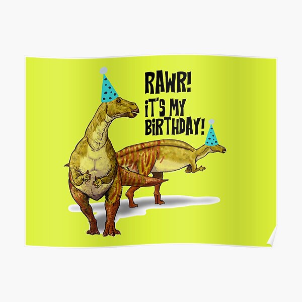 Póster «Rawr! ¡Es mi cumpleaños! Para el cumpleañero o la niña que ...
