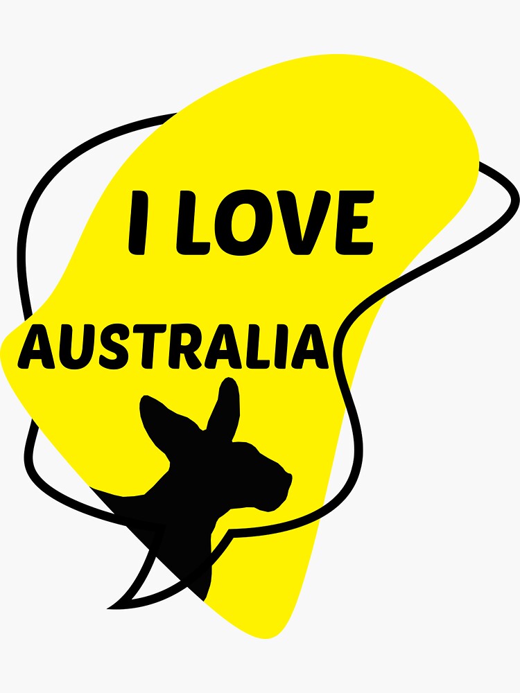 ""I love Australia" in the yellow bubble" Sticker for Sale by vilma3000 ...