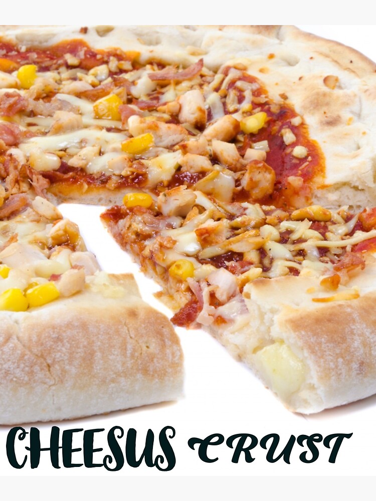 "Cheesus Crust" Sticker by BullishGraphics | Redbubble