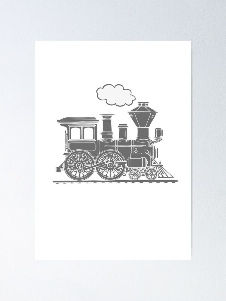 "Steam train graphic full steam ahead" Poster for Sale by sarahtrett ...