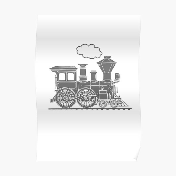 "Steam train graphic full steam ahead" Poster for Sale by sarahtrett ...