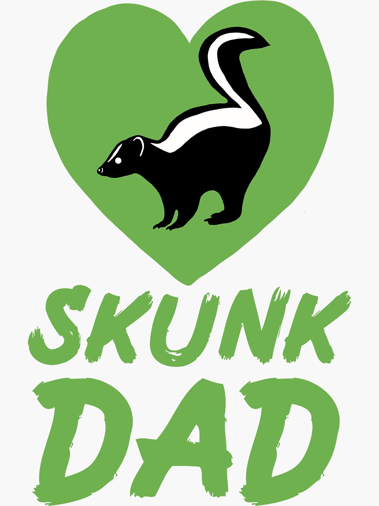 "Skunk Dad Heart for Skunk Lovers, Green" Sticker for Sale by Mochi ...