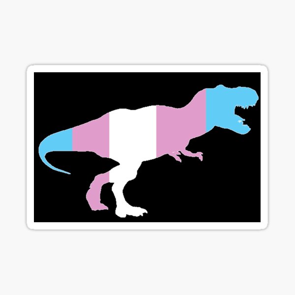 "Transgender T-Rex Silhouette" Sticker by FallbackRaccoon | Redbubble