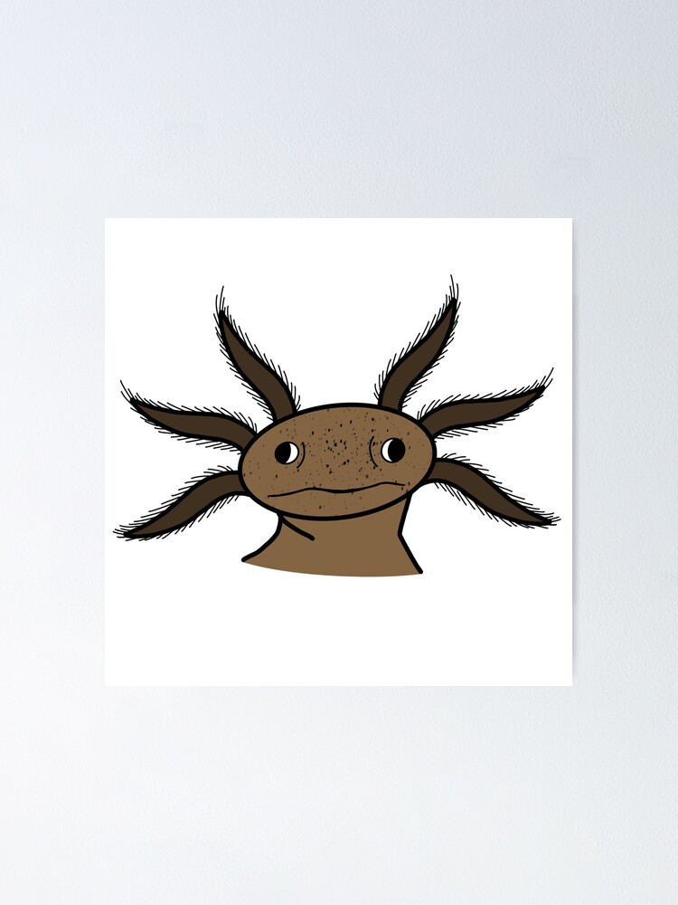 "Cute Axolotl (Brown Version)" Poster for Sale by HeyJackItsSteve ...