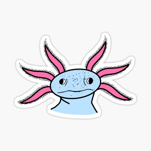 "Cute Axolotl (Light Blue Version)" Sticker for Sale by HeyJackItsSteve ...