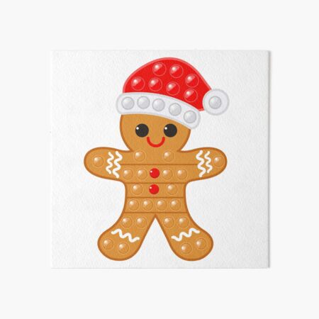 "Cute Christmas Gingerbread Man Pop It" Art Board Print for Sale by ...