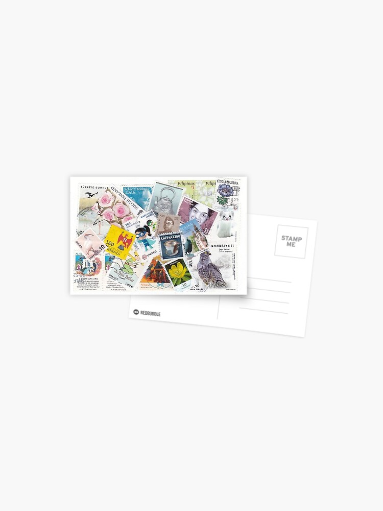 "Stamps from Postcrossing activity" Postcard for Sale by Hely01 | Redbubble
