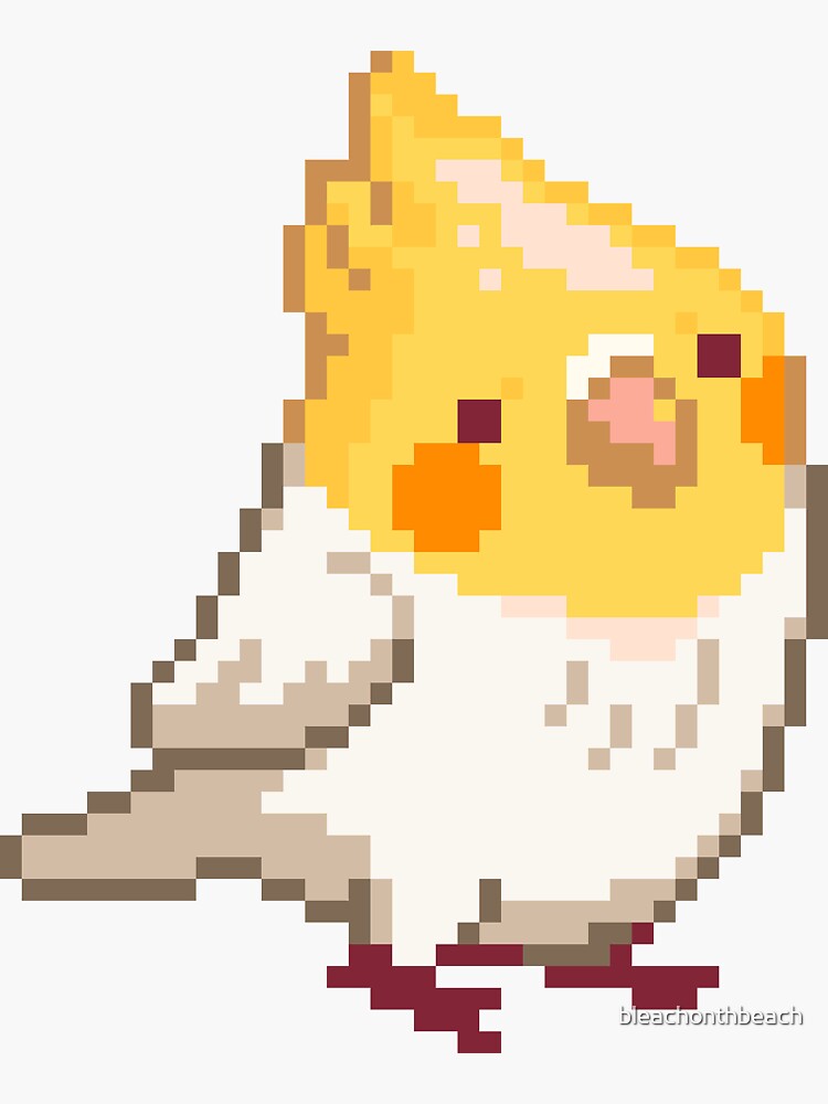 "Cockatiel Pixel Art" Sticker for Sale by bleachonthbeach | Redbubble