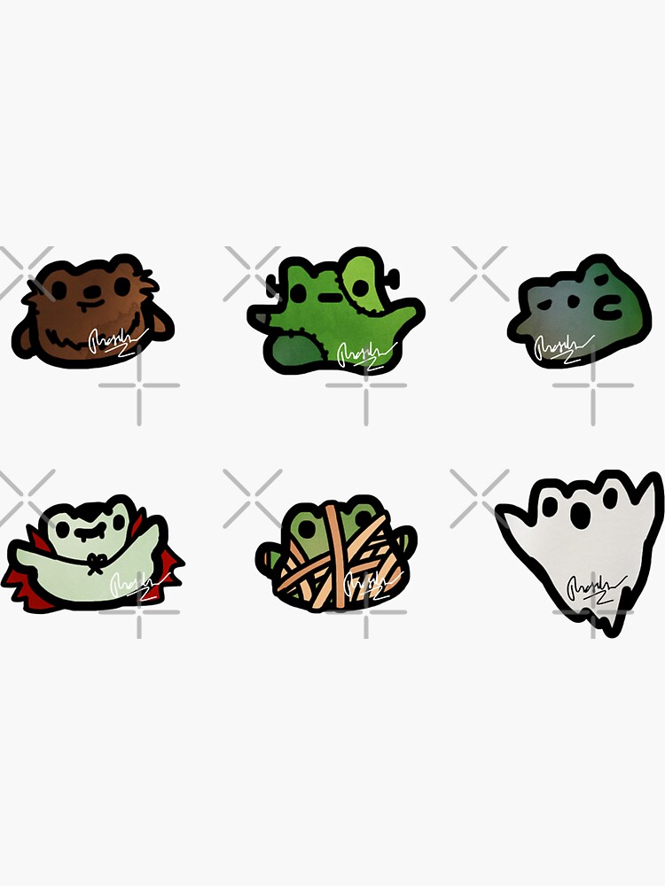 "Halloween Frogs Doodle" Sticker for Sale by tdoodles | Redbubble