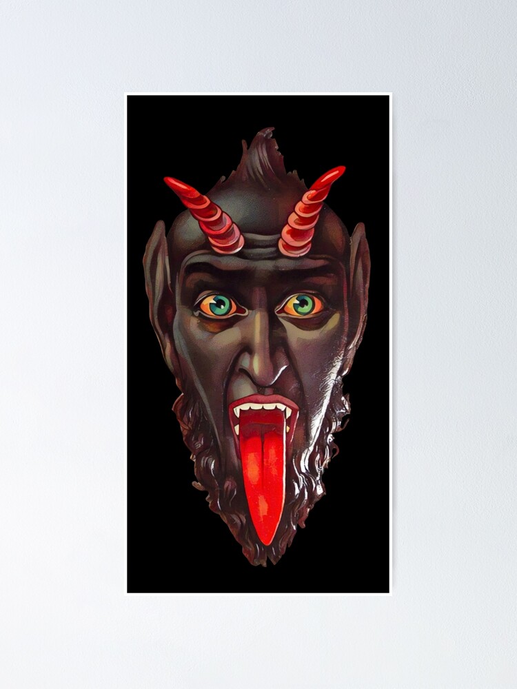"Krampus face (on black)" Poster for Sale by DotorEaon | Redbubble