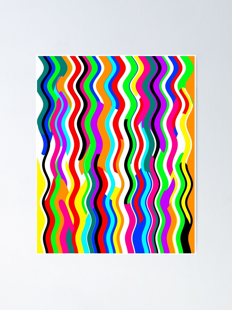 "Wavy Colored Lines - Colorful Background" Poster by oovli | Redbubble