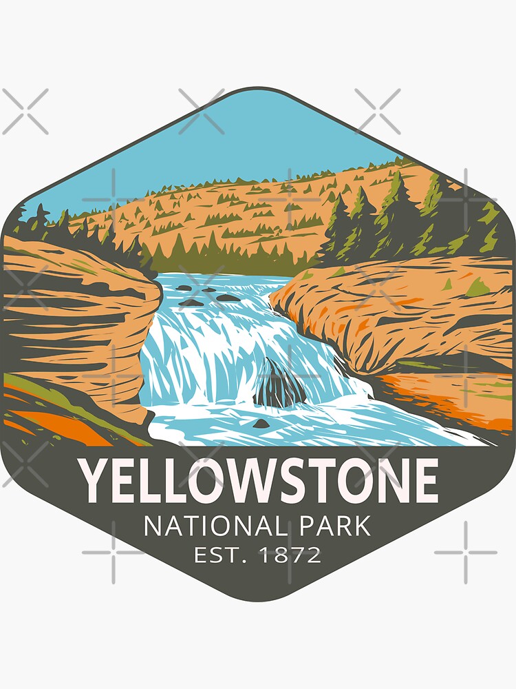 "Firehole Falls in Yellowstone National Park" Sticker for Sale by Home ...