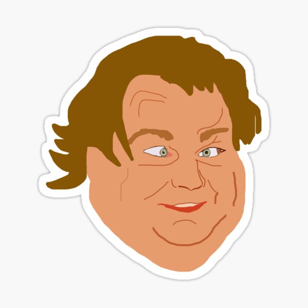 "Chris Farley Cartoon Head" Sticker for Sale by BLeePCreations | Redbubble
