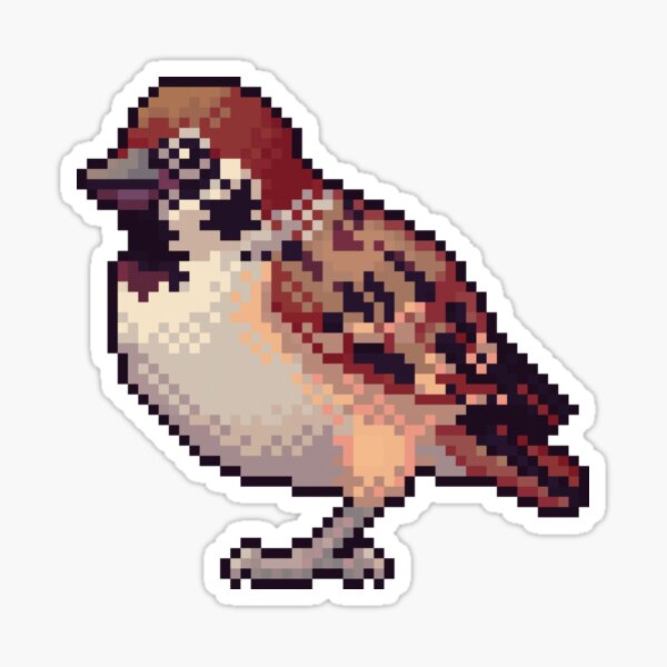 "Pixel Sparrow" Sticker by Shalmons | Redbubble