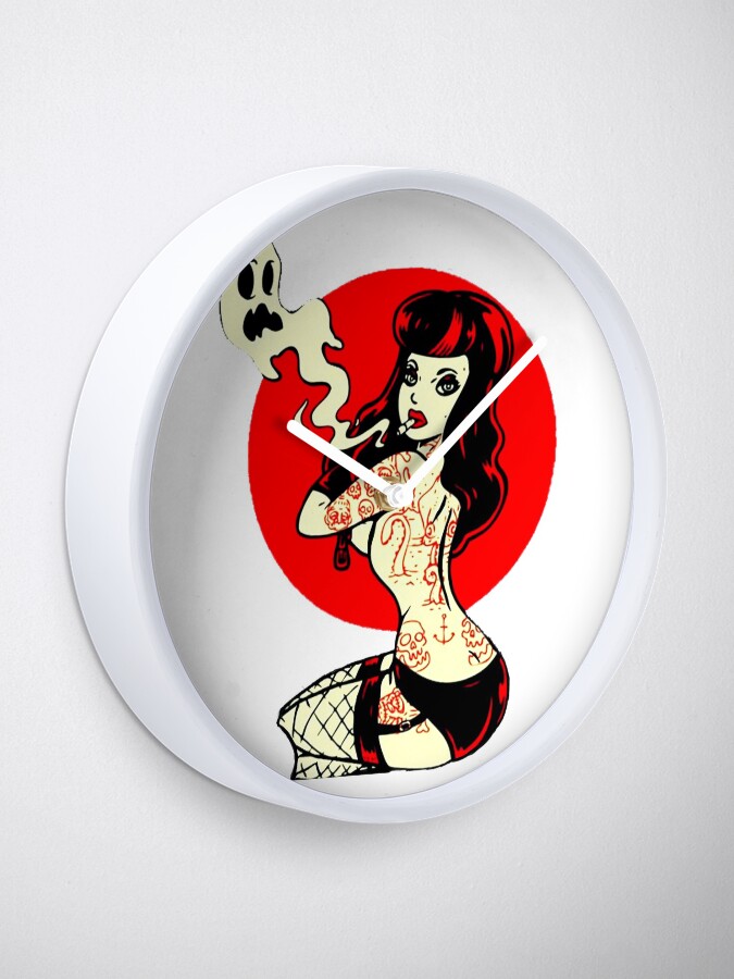 "Goth Girl Pinup Vinyl Sticker, Horror Punk Decal, Psychobilly Sticker, Gothabilly, Laptop ...